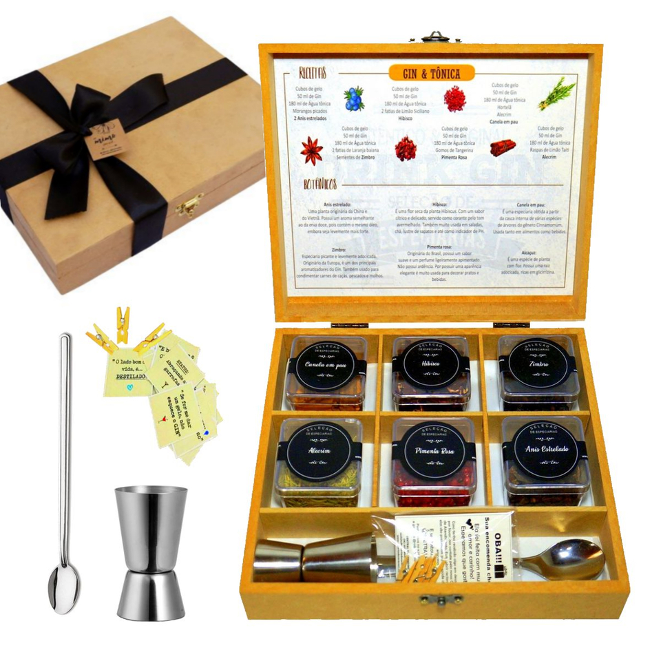 Kit Gin 6 Especiarias + Dosador + Colher + Tags + Presente - Roberta ...