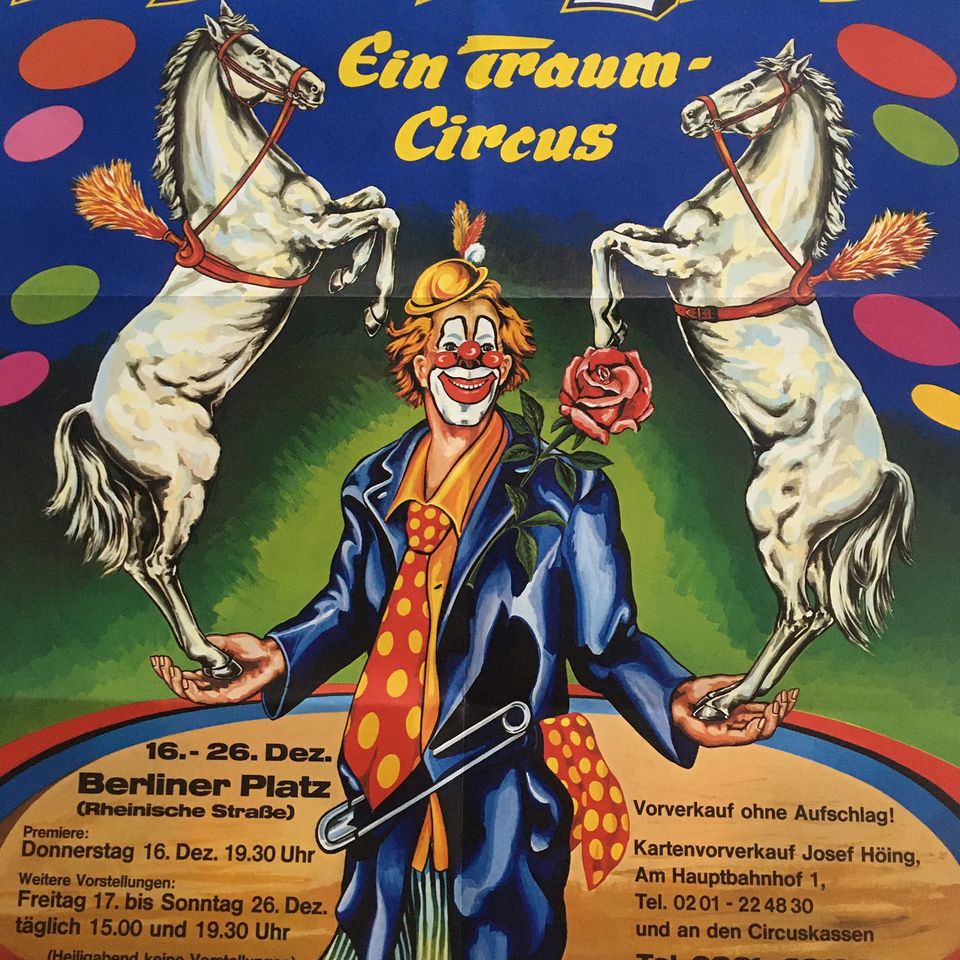 Cartaz ORIGINAL do CIRCUS BUSCH-ROLAND (1884 - 2018) Alemanha, Ano 1984 ...