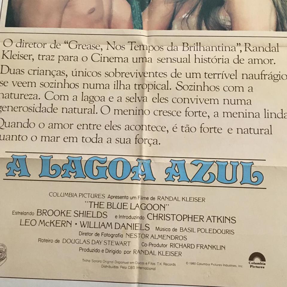 Cartaz de Cinema A LAGOA AZUL The Blue Lagoon, Original de 1980 ...