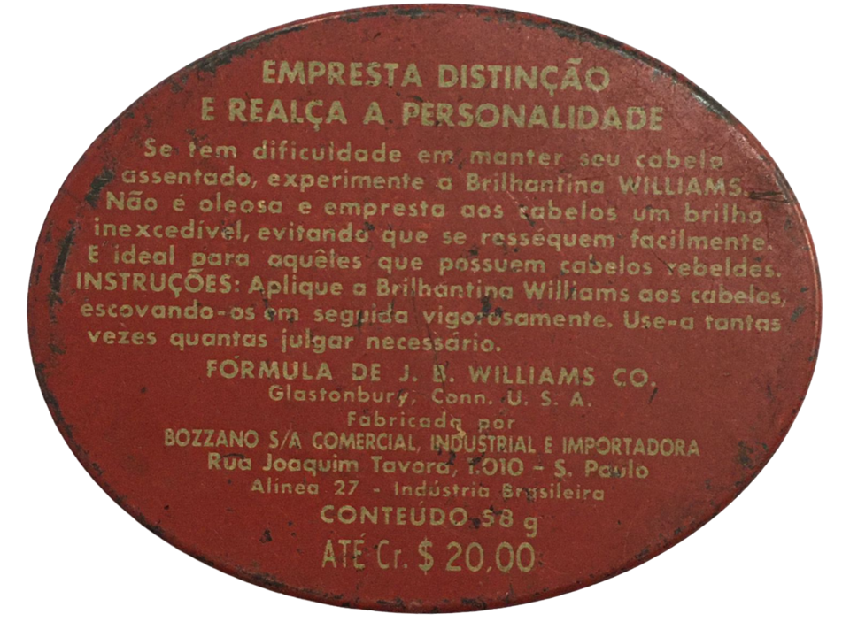 Lata da Brilhantina Solida WILLIAMS Lavanda Anos 1950 - Antiguidades ...