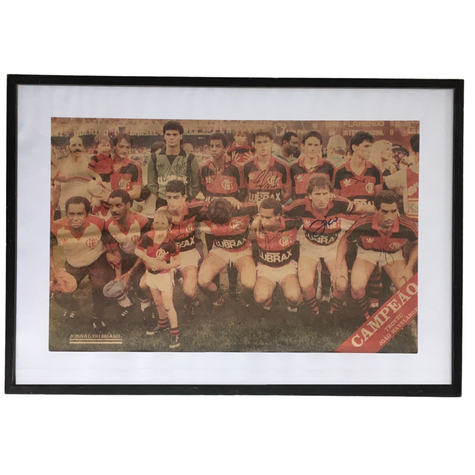FLAMENGO Poster AUTOGRAFADO Pelos 11 Jogadores CAMPEÕES DA COPA UNIÃO ...