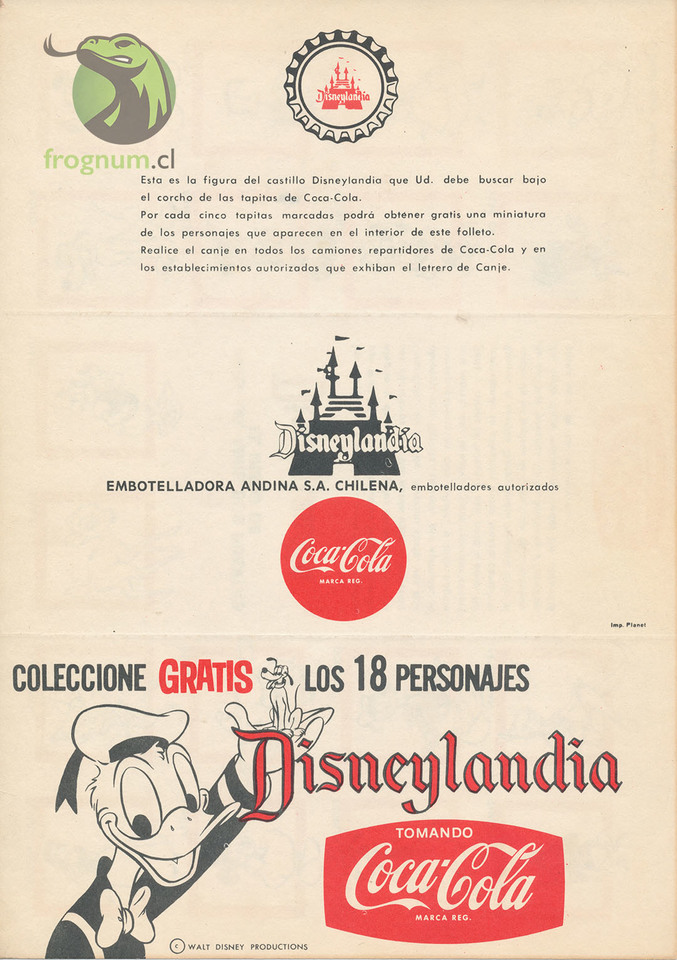 COCA COLA Coleção 18 PERSONAGENS DISNEYLÂNDIA Distribuidos em 1967 ...