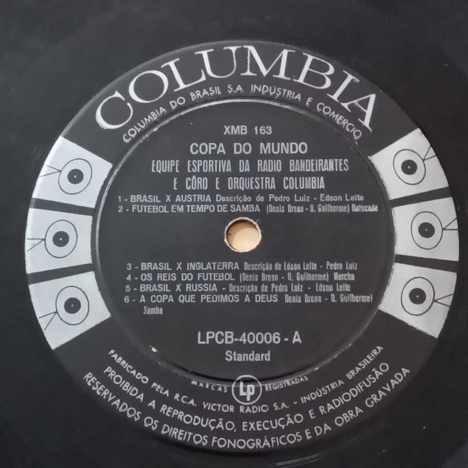 COPA DE 1958 LP Brasil Campeão do Mundo AUTOGRAFADO Pelo Jogador ...