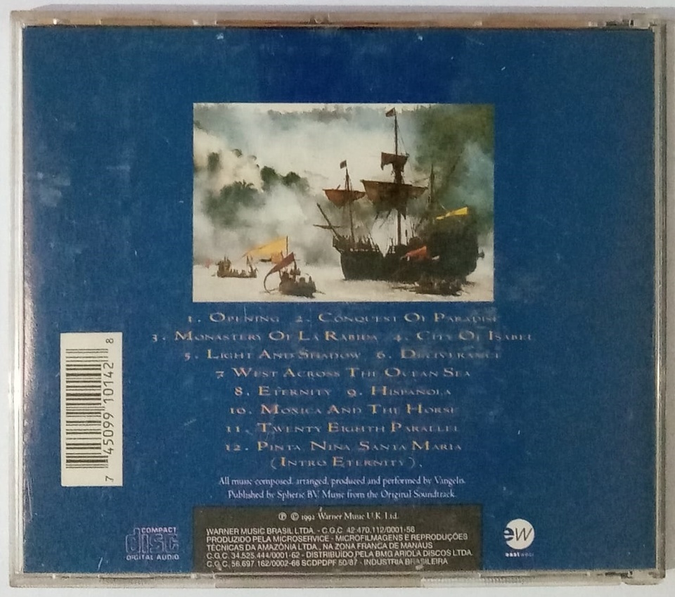 CD 1492: VANGELIS Conquest Of Paradise - Trilha Sonora Original do ...