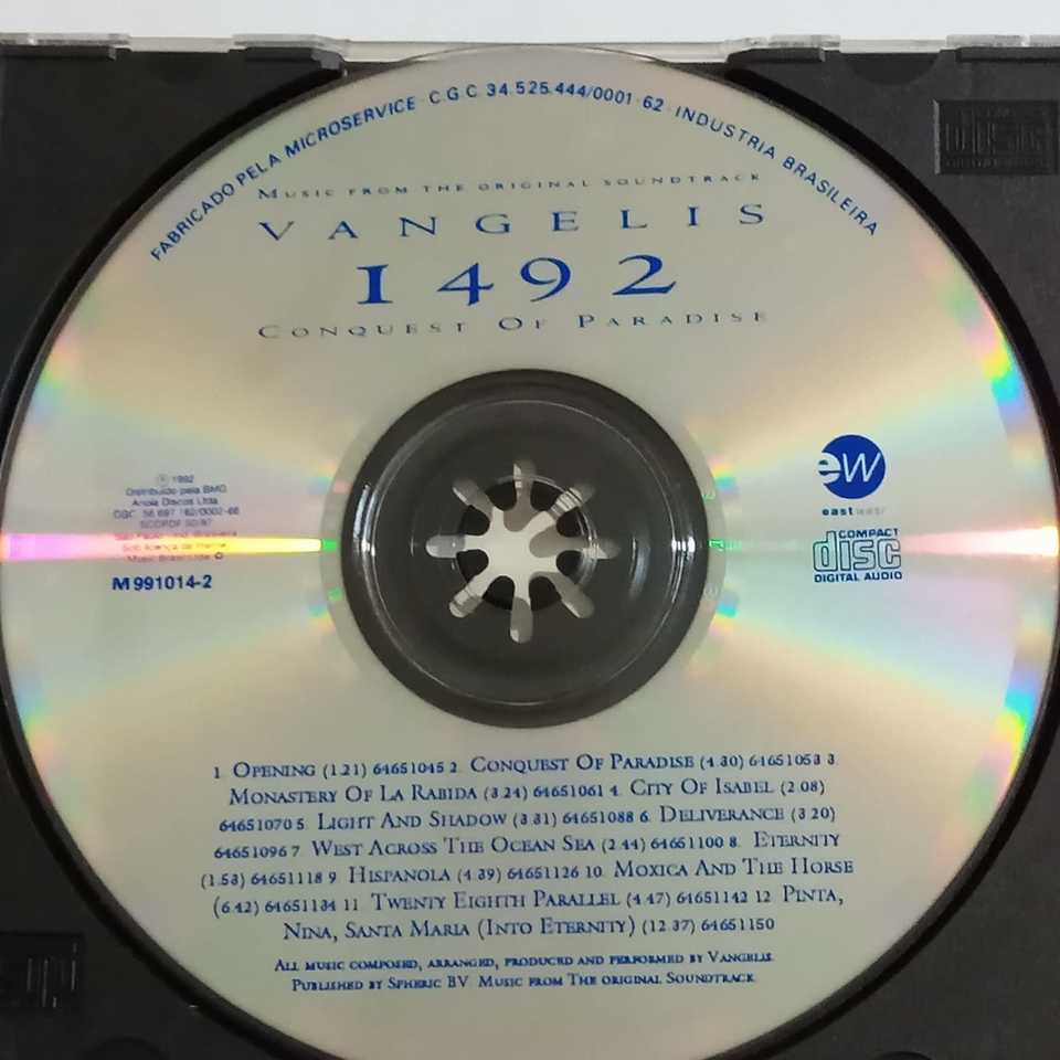 CD 1492: VANGELIS Conquest Of Paradise - Trilha Sonora Original do ...