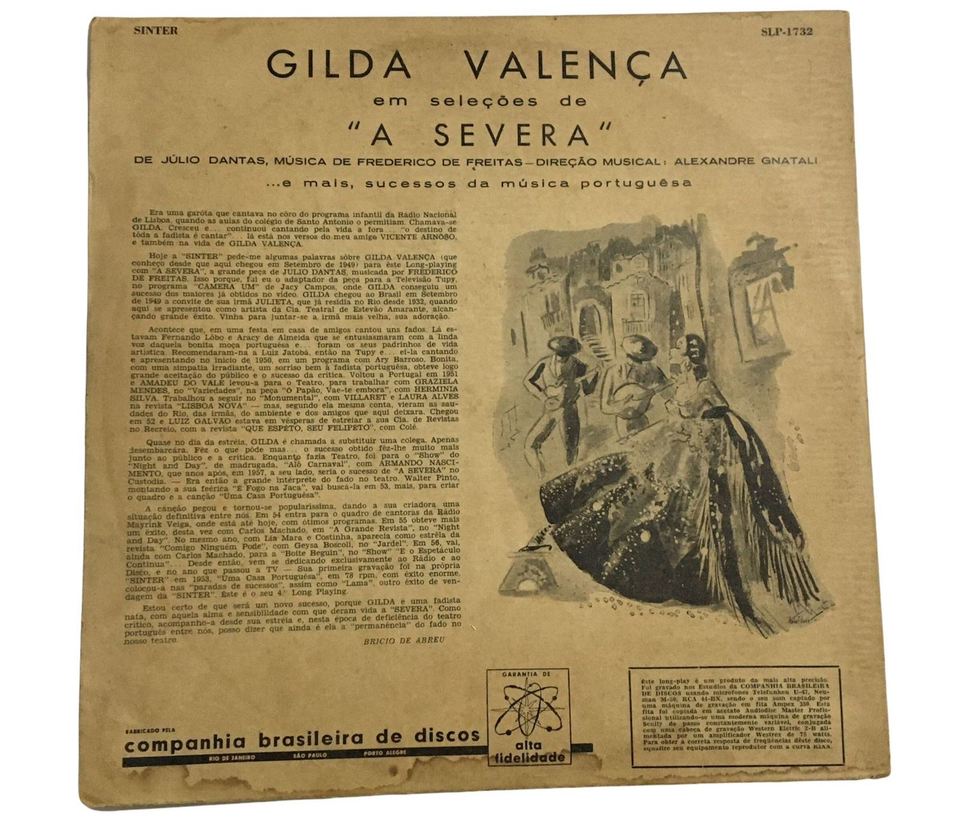 LP GILDA VALENÇA 1958 A Severa - Banca do Rock