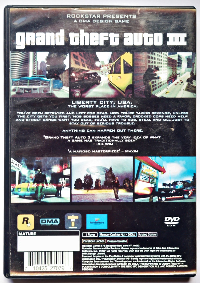 Jogo Grand Theft Auto III para Playstation 2 - Capa Impressa - Taverna ...