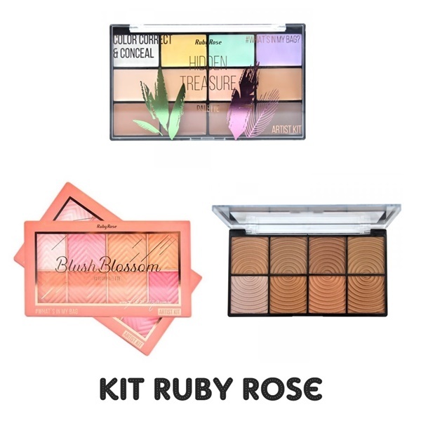 Kit Ruby Rose Com 3 Paletas - Atacado de Maquiagem
