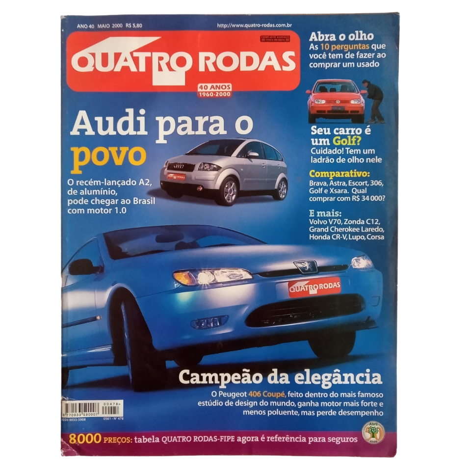 Revista QUATRO RODAS n°485 Com Suplemento, Dezembro de 2000 - BANCANTIGA