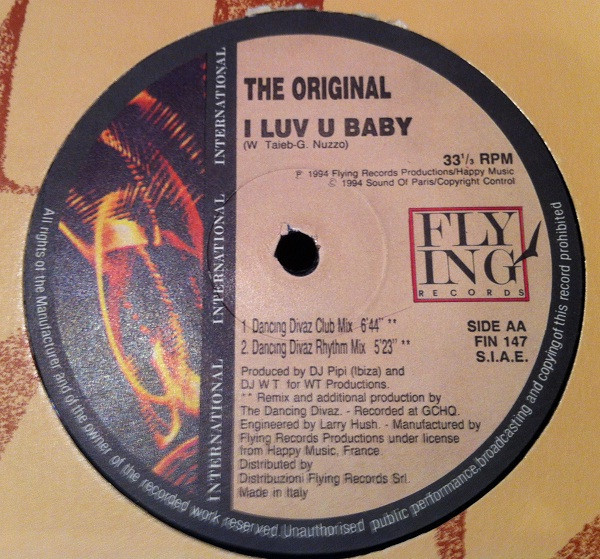 The Original – I Luv U Baby 12" - Curto Vinil - Loja de Discos de Vinil