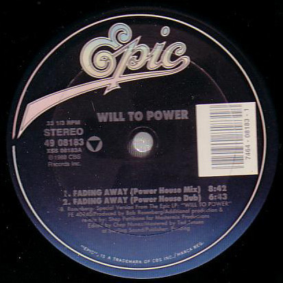Will To Power – Fading Away 12" - Curto Vinil - Loja de Discos de Vinil