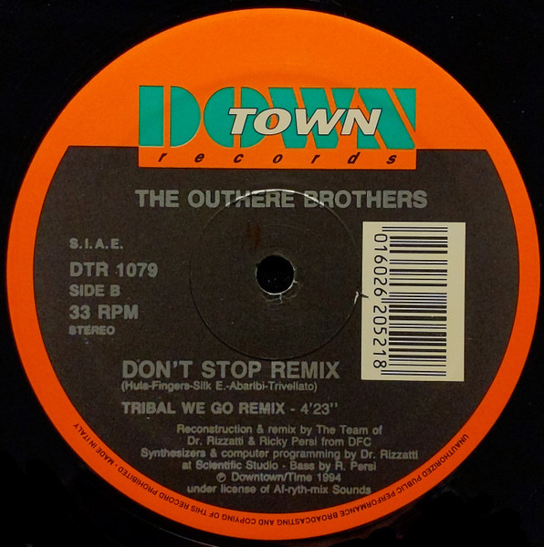 The Outhere Brothers – Don't Stop (Remix) 12" - Curto Vinil - Loja de ...