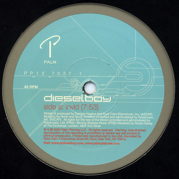 Dieselboy – Invid 12" - Curto Vinil - Loja de Discos de Vinil