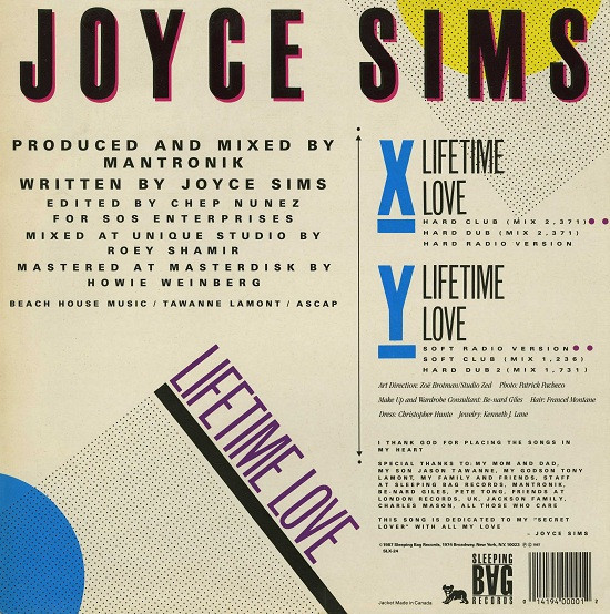 Disco Vinil importado Joyce Sims - Lifetime Love 12" - Curto Vinil - Loja de Discos de Vinil