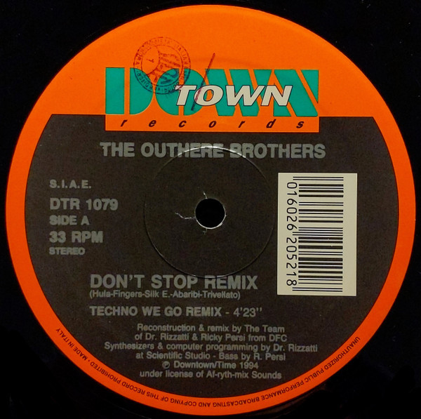 The Outhere Brothers – Don't Stop (Remix) 12" - Curto Vinil - Loja de ...