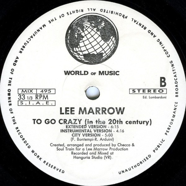 Lee Marrow – To Go Crazy (In The 20th Century) 12" - Curto Vinil - Loja ...