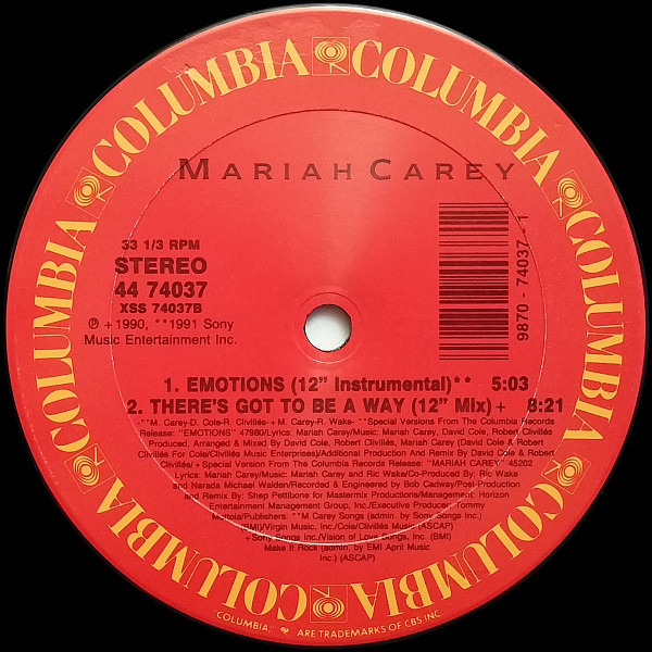 Mariah Carey – Emotions 12" - Curto Vinil - Loja de Discos de Vinil