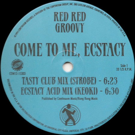 Red Red Groovy – Come To Me, Ecstacy 12" - Curto Vinil - Loja de Discos de Vinil