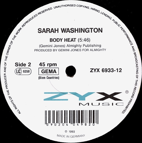 Sarah Washington – I Will Always Love You 12" - Curto Vinil - Loja de ...