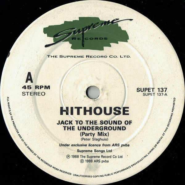 Hithouse – Jack To The Sound Of The Underground 12" - Curto Vinil ...