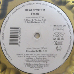 Beat System – Fresh 12" - Curto Vinil - Loja de Discos de Vinil