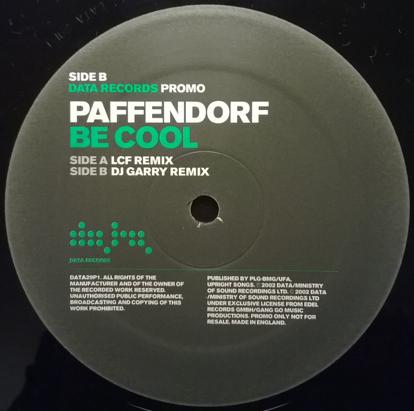 Paffendorf ‎– Be Cool (Promo 1) 12" - Curto Vinil - Loja de Discos de Vinil