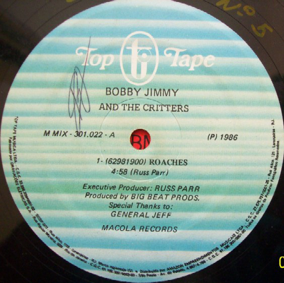 Bobby Jimmy & The Critters ‎– Roaches (Mix Nacional) 12" - Curto Vinil ...