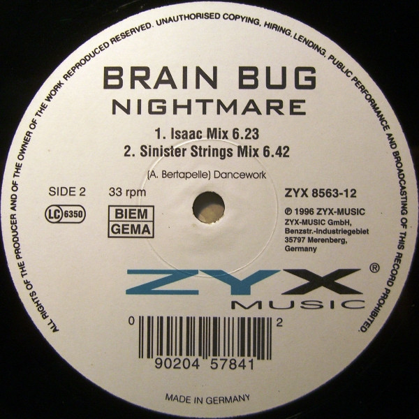 Brain Bug – Nightmare 12" - Curto Vinil - Loja de Discos de Vinil