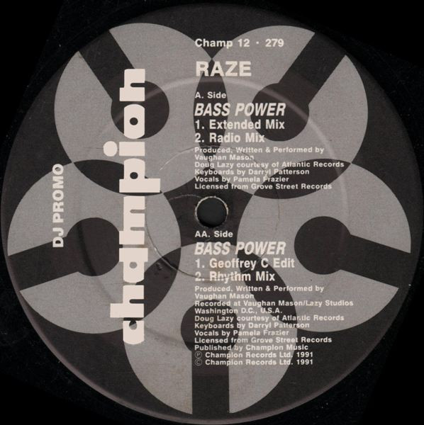Raze – Bass Power (Promo Copy) 12" - Curto Vinil - Loja de Discos de Vinil