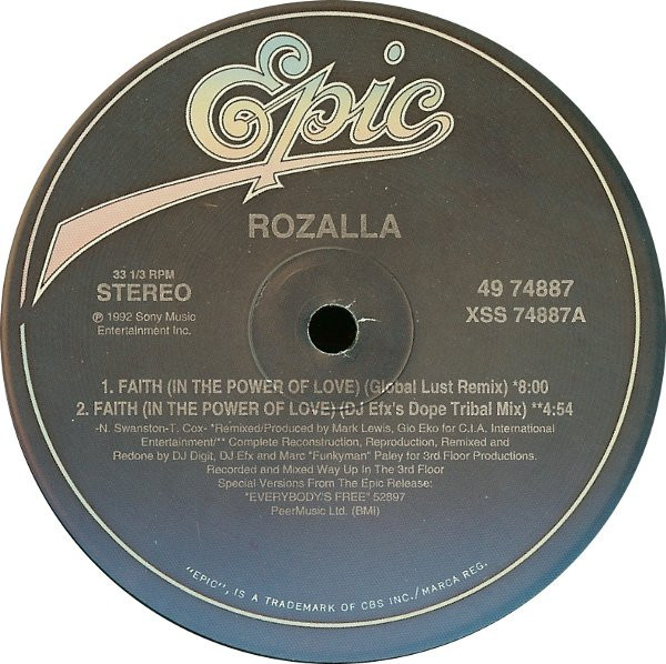 Rozalla – Faith (In The Power Of Love) 12" - Curto Vinil - Loja de ...