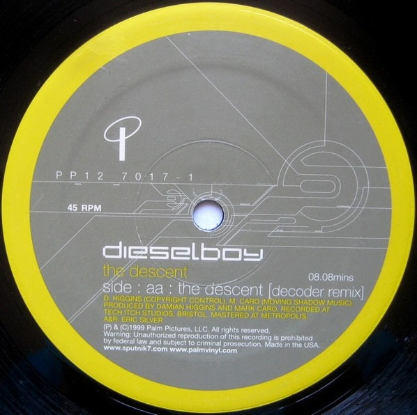 Dieselboy – The Descent 12" - Curto Vinil - Loja de Discos de Vinil