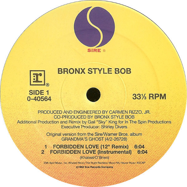 Bronx Style Bob – Forbidden Love 12" - Curto Vinil - Loja de Discos de ...