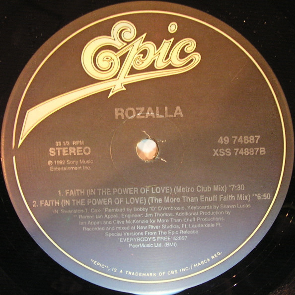 Rozalla – Faith (In The Power Of Love) 12" - Curto Vinil - Loja de ...