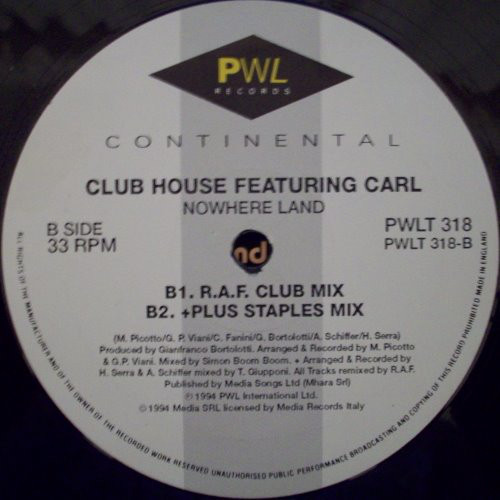 Clubhouse Featuring Carl ‎– Nowhere Land 12" - Curto Vinil - Loja de ...