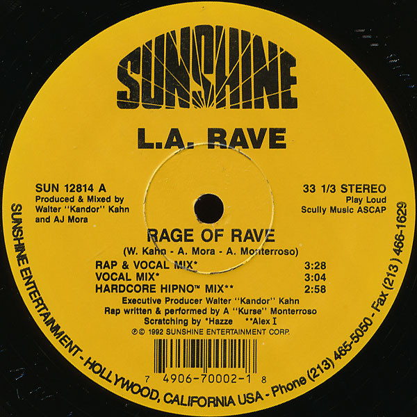 L.A. Rave – Rage Of Rave 12" - Curto Vinil - Loja de Discos de Vinil