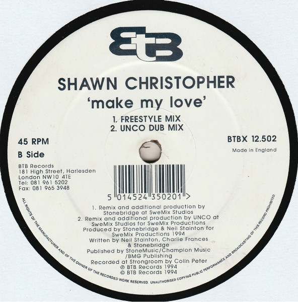 Shawn Christopher – Make My Love (Remixes) 12" - Curto Vinil - Loja de ...